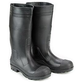 16" Csp Black PVC, Unlined, Insole, Steel Toe Boot