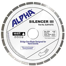 Alpha Silencer III Bridge/Table Saw Blade for General Purpose Soft Granite