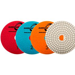 4" Hurricane 3 Step Polishing Pad White Resin